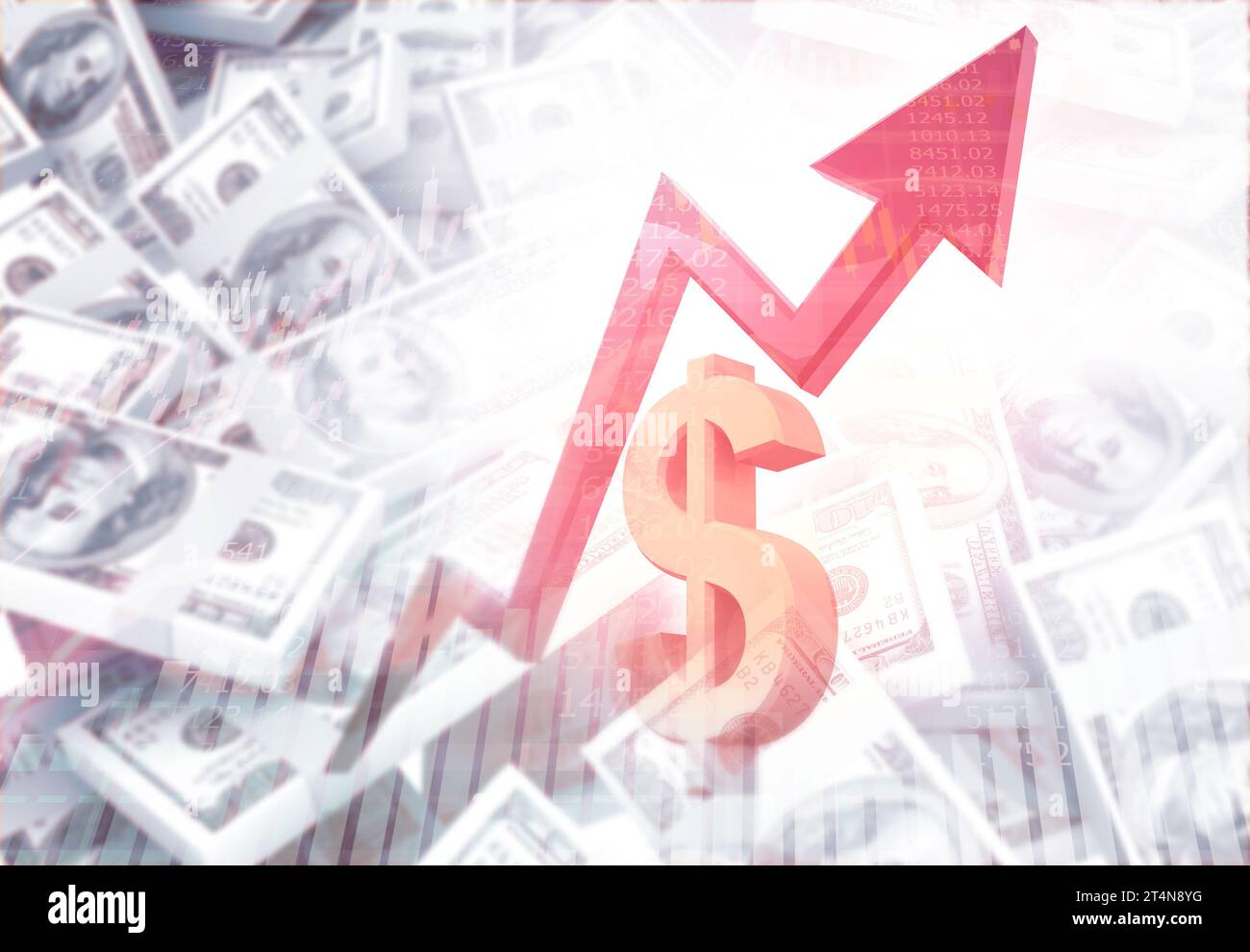 Dollar currency growth graph chart. 3d illustration Stock Photo - Alamy
