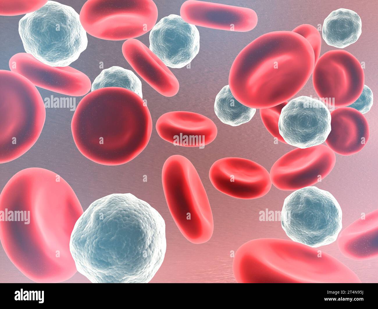 Virus Cell attacks immune system cells. Medical background. 3d render ...