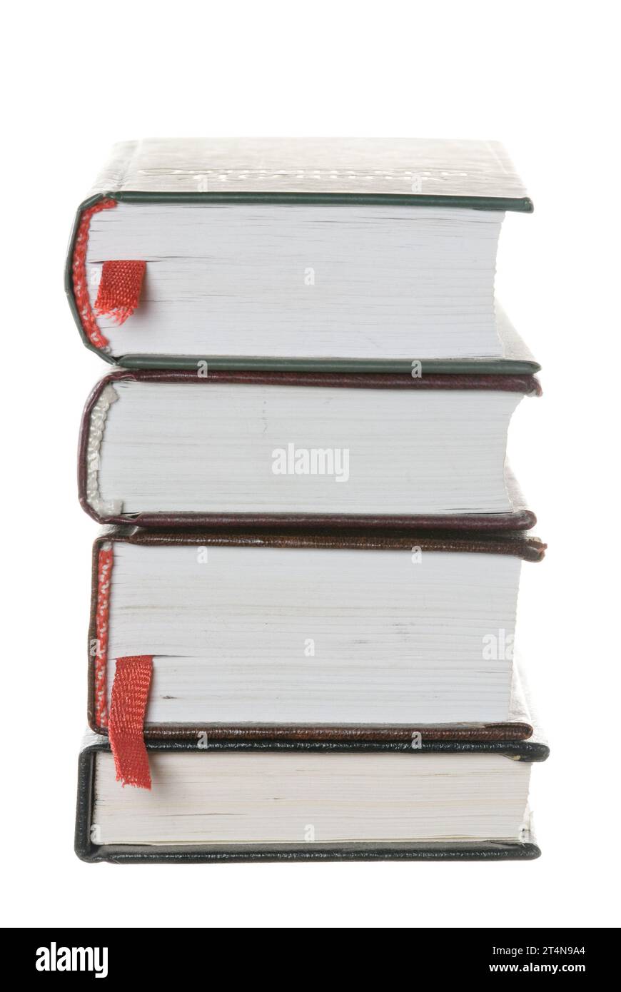 A stack of books on white Stock Photo - Alamy