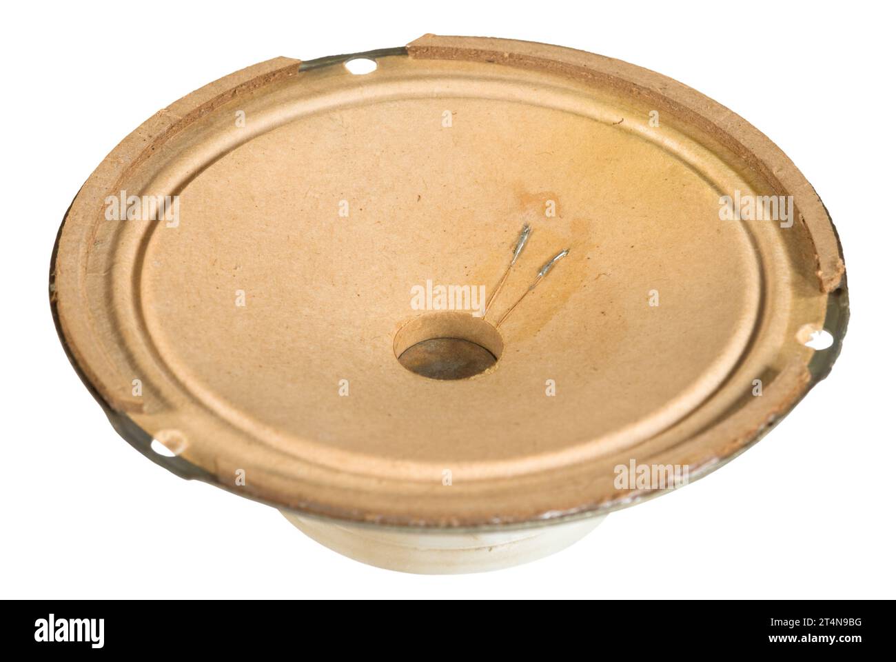 Vintage yellow paper loud speaker on white Stock Photo - Alamy