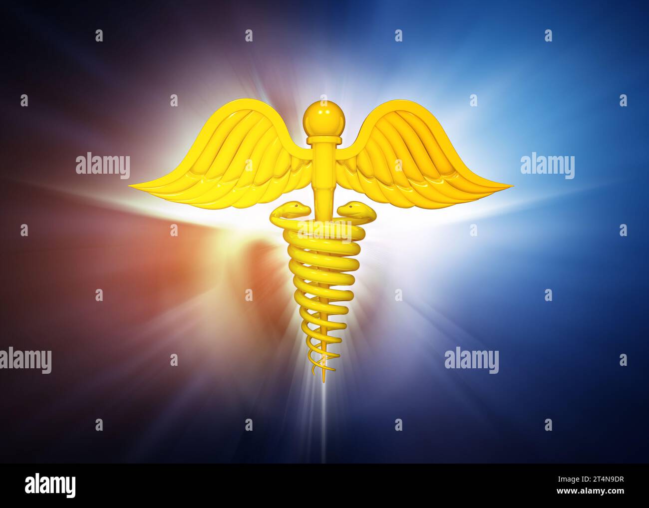 3d caduceus symbol on abstract medical background. 3d illustration ...