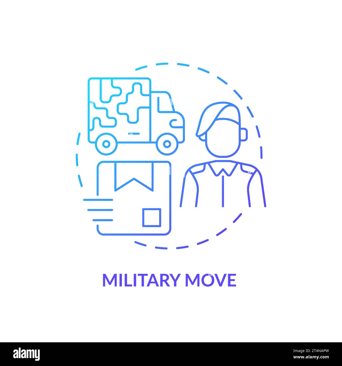 2D simple thin linear military move gradient icon Stock Vector Image ...