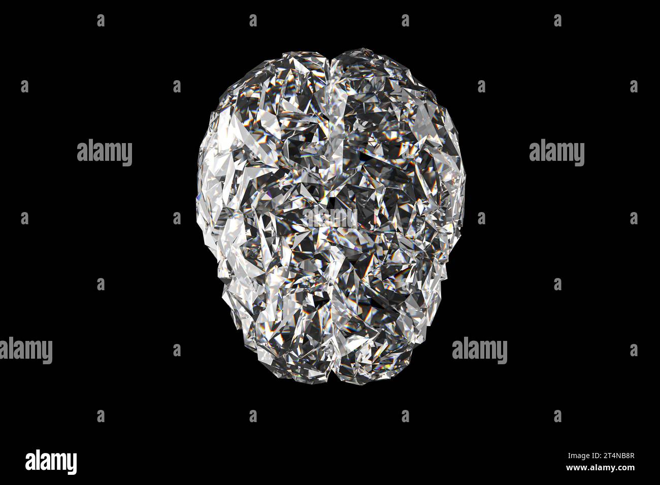 3d illustration of stylized low-poly brain symbolizes intelligence and ...