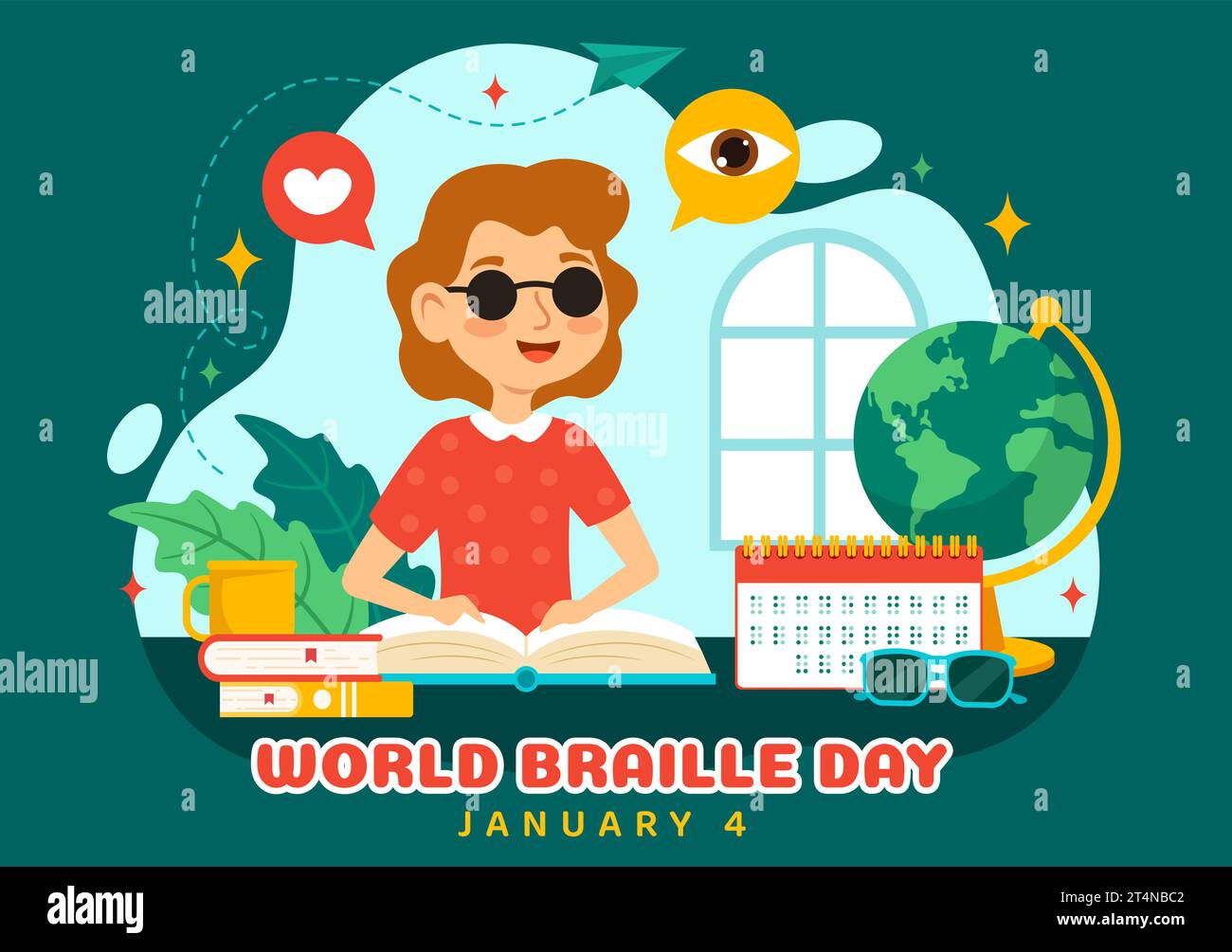 World Braille Day Vector Illustration on 4th of January with Text by ...