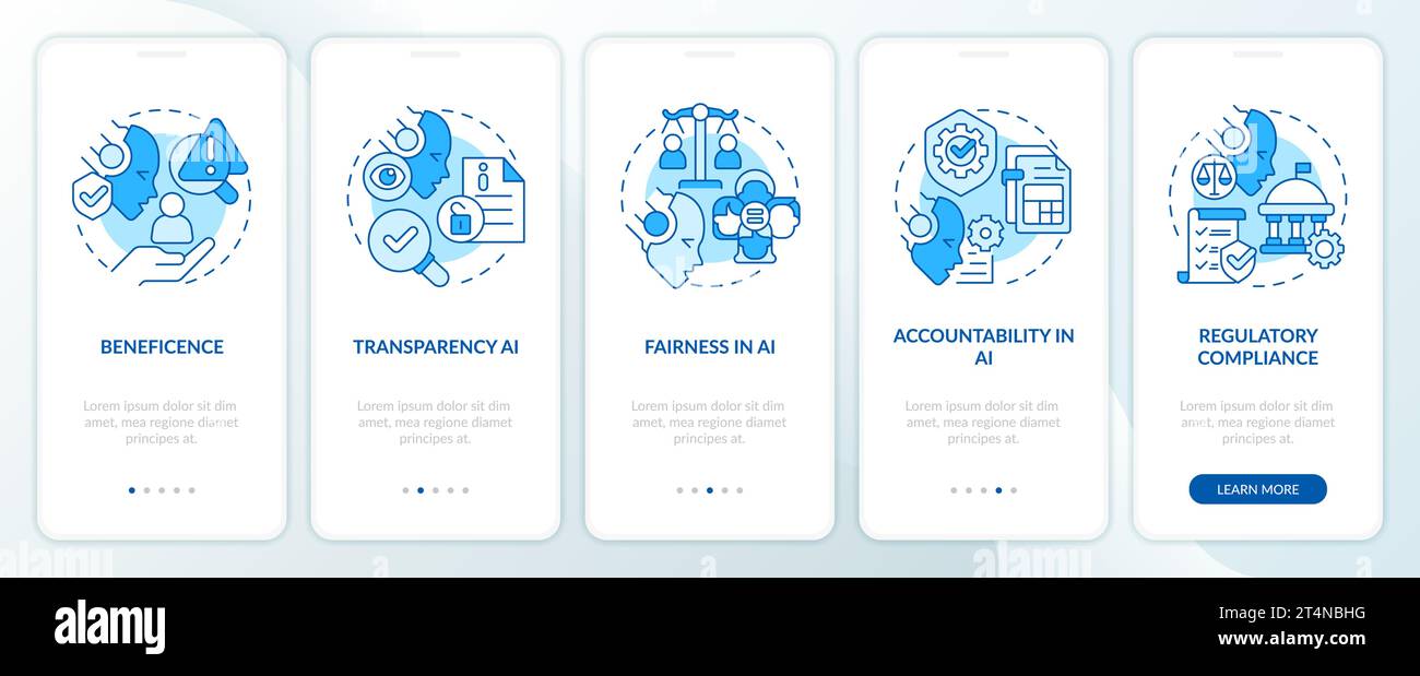 Walkthrough cyber law with blue line icons concept Stock Vector Image ...