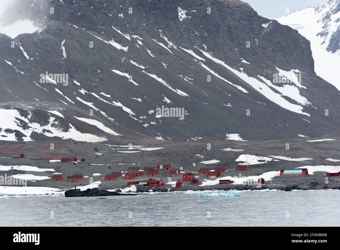esperanza base, argentina research station, surrounded by adelie ...
