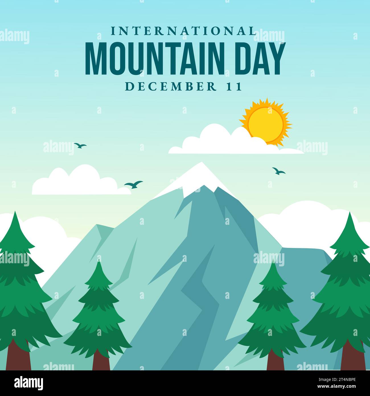 International Mountain Day Social Media Illustration Flat Cartoon Hand ...