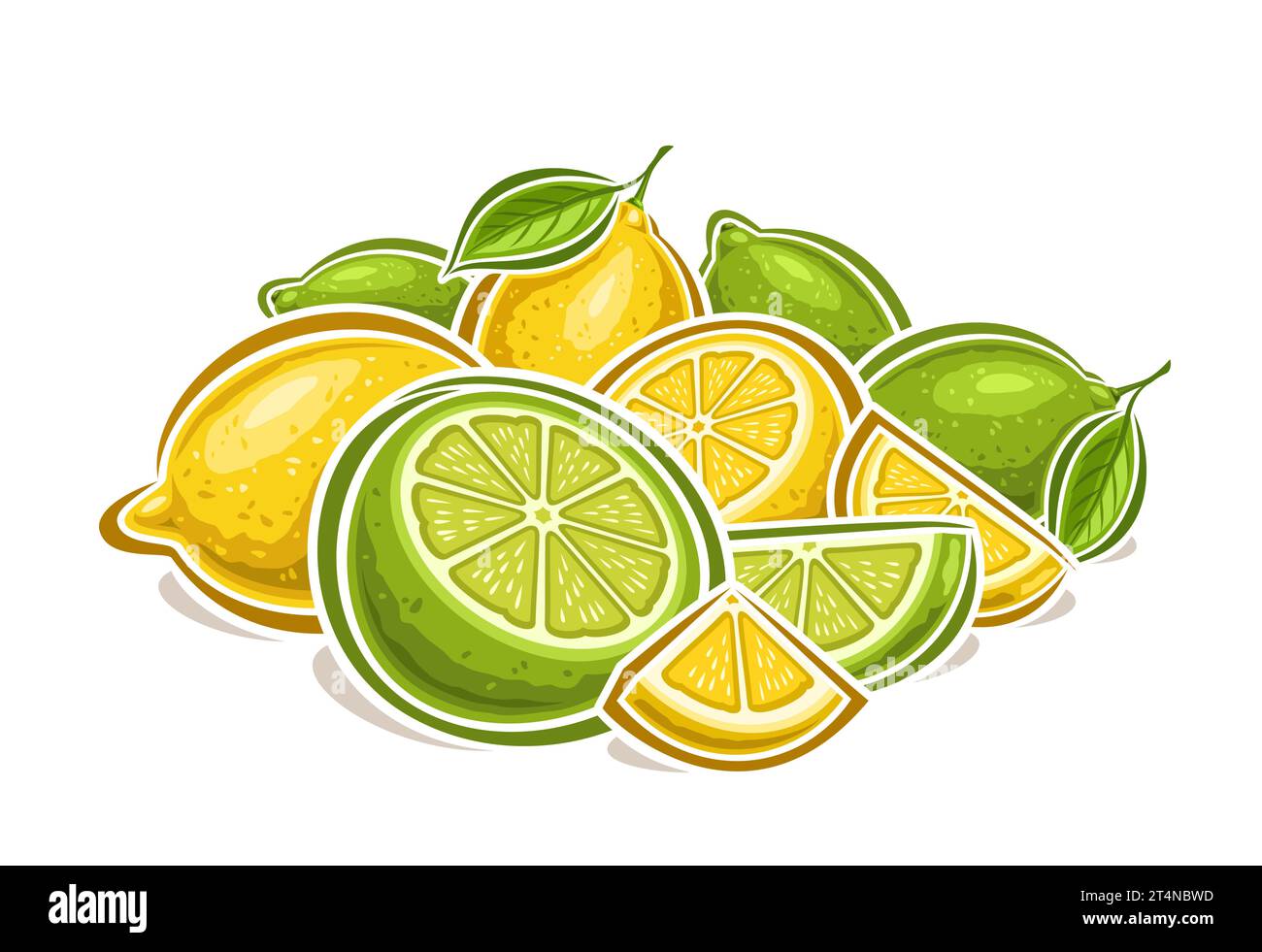 Vector logo for Lemon and Limes, decorative horizontal poster with ...