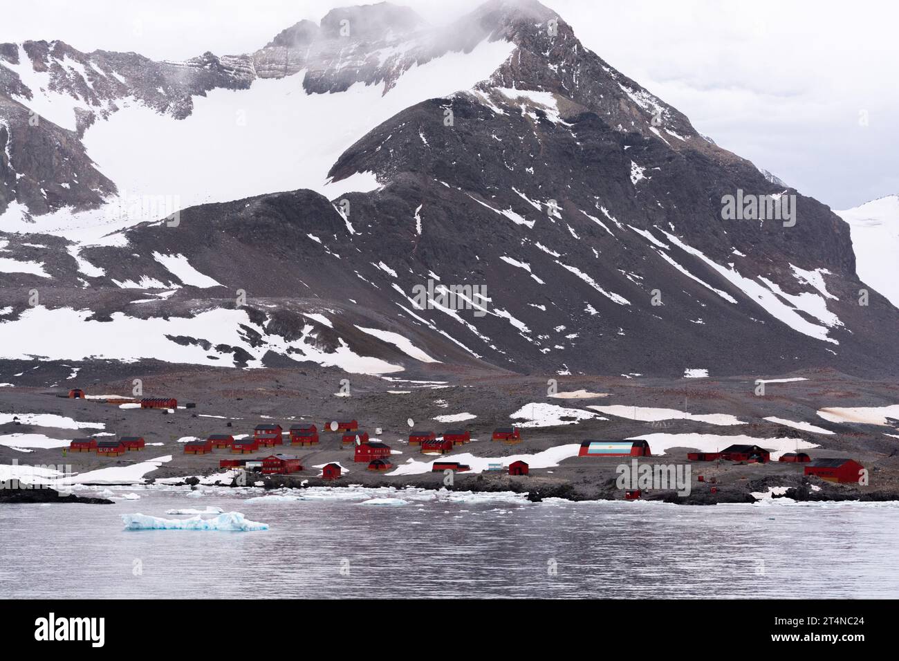 esperanza base, argentina research station, surrounded by adelie ...