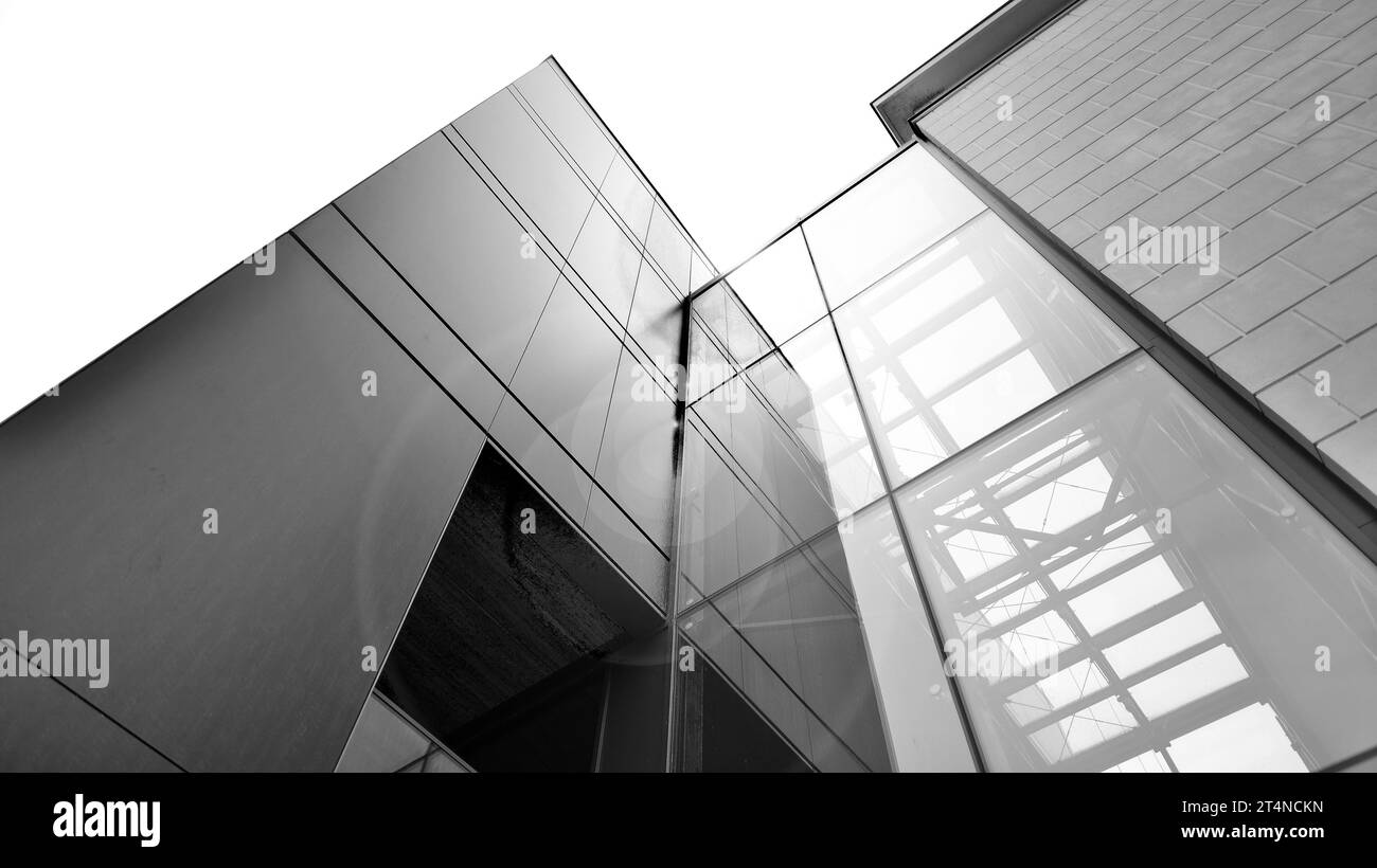 Abstract Reflection Of Modern City Glass Facades Modern Office Building Detail Glass Surface