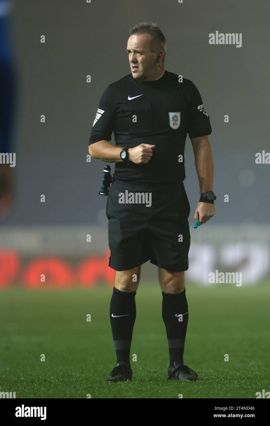Peterborough, UK. 31st Oct, 2023. Referee Carl Brook at the ...