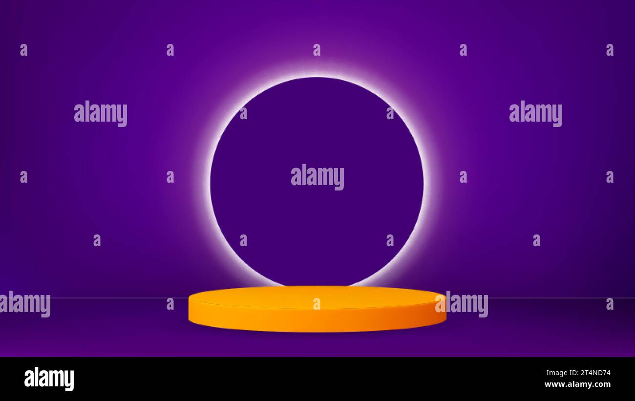 Podium 3d background with light circle. Decorative product stand empty ...