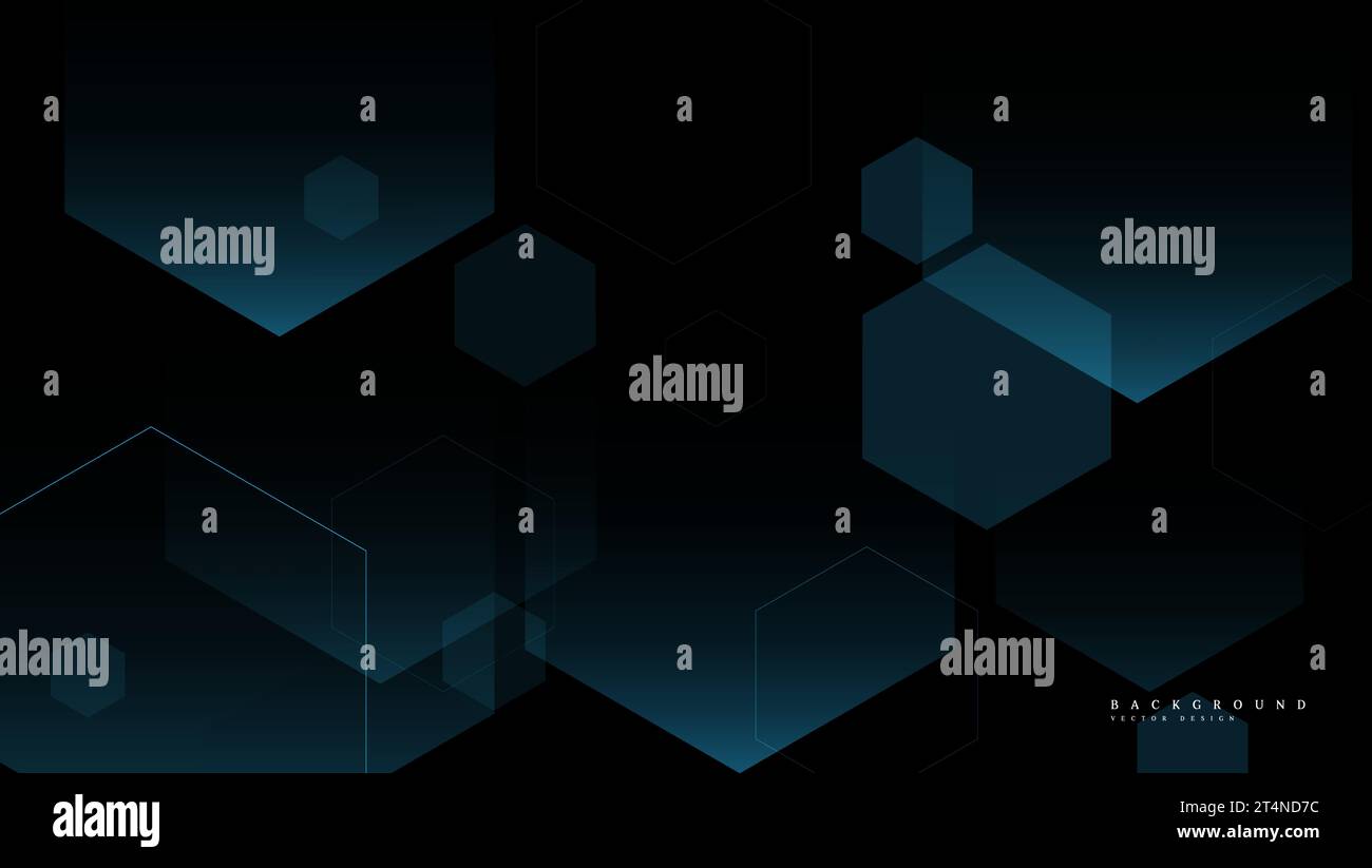 abstract hexagonal background with blue and black for technology ...