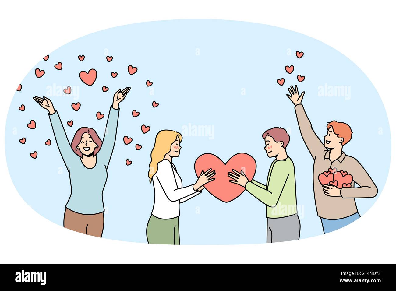 Young men, women hold big heart, give, spread their deep feelings ...