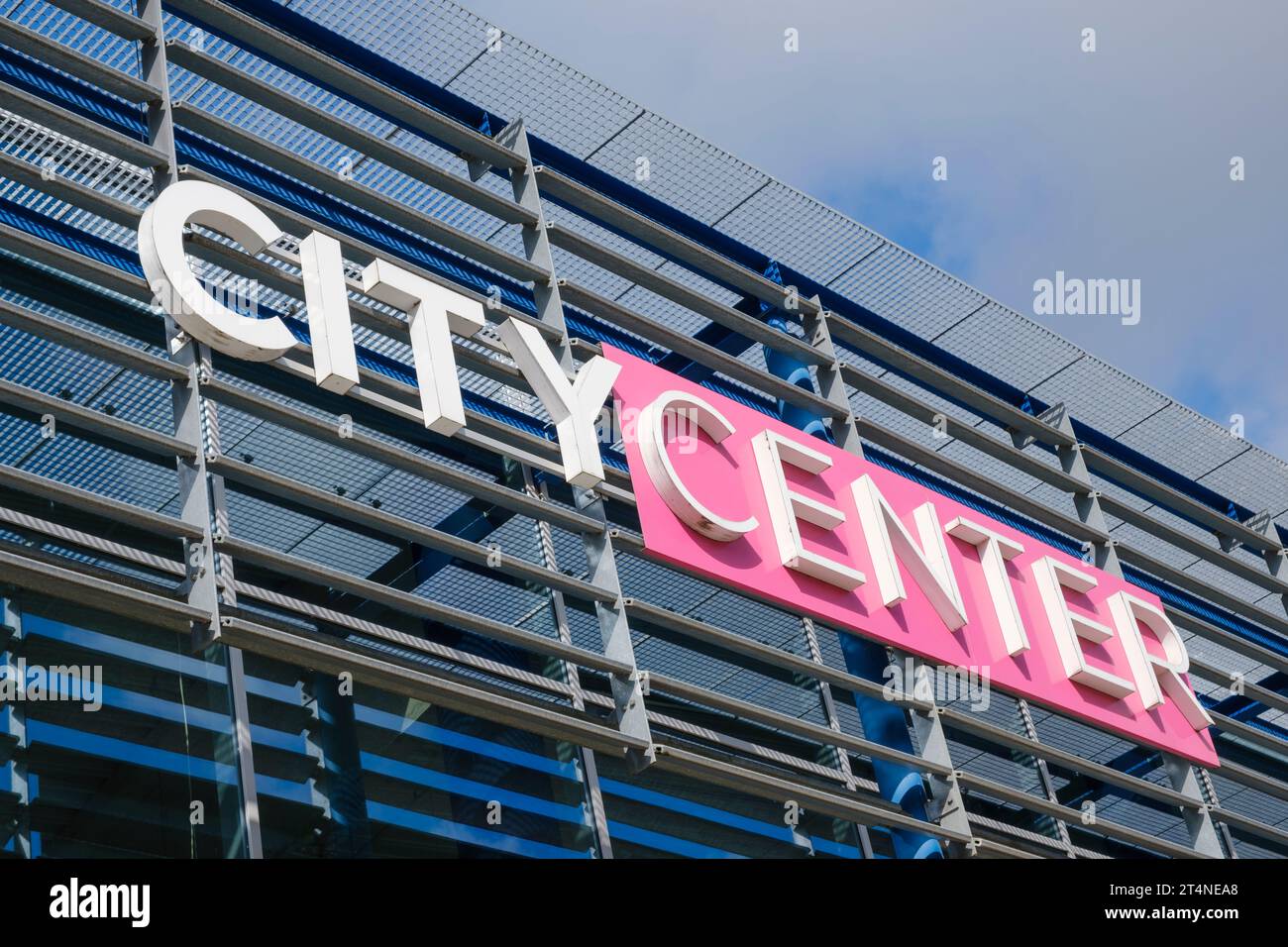 Modern facade with sign Citycenter Stock Photo - Alamy