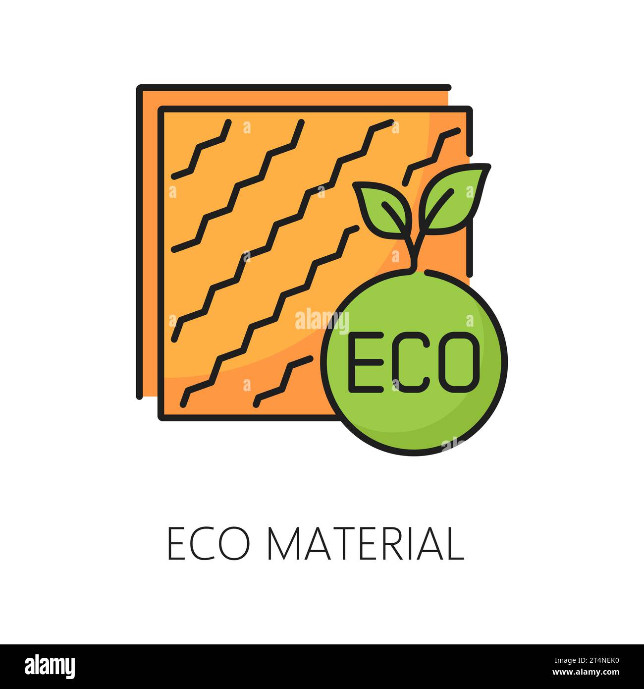 Eco material icon, wall thermal insulation. House construction energy ...