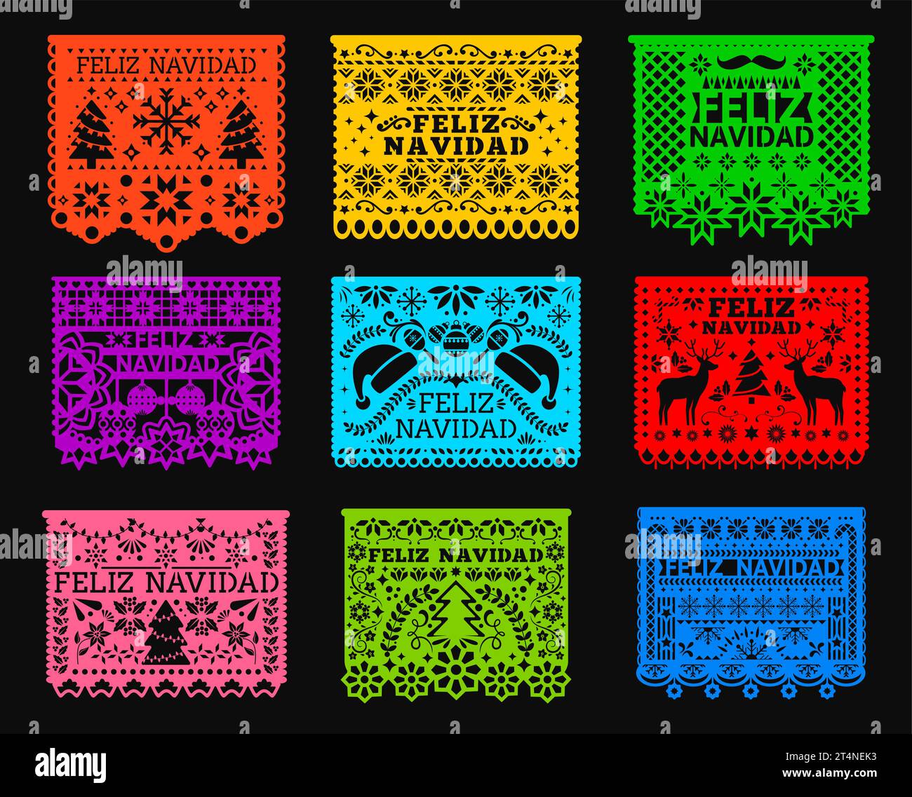 Christmas tree papel picado hi-res stock photography and images - Alamy