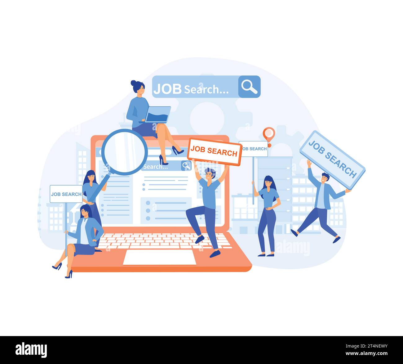 Laptop screen recruitment concept Stock Vector Images - Alamy