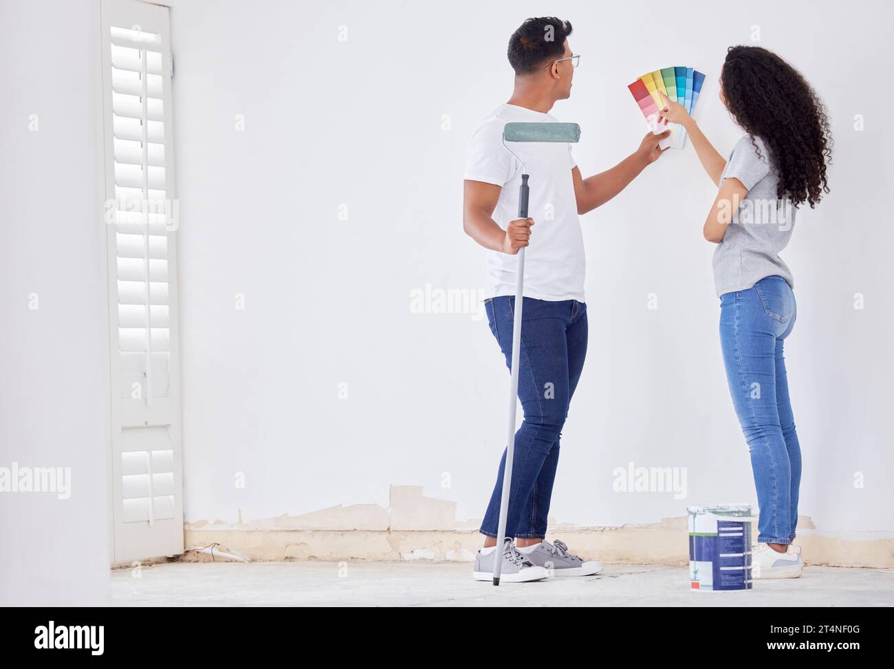 We need a little color in here. a young couple looking at color ...