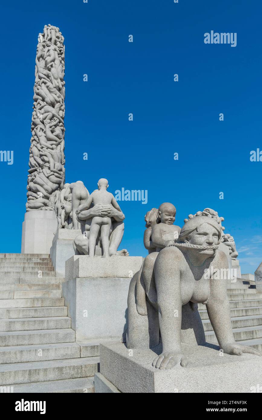 Monolith Sculpture by Gustav Vigeland, Frogner Park, Oslo, Norway Stock ...