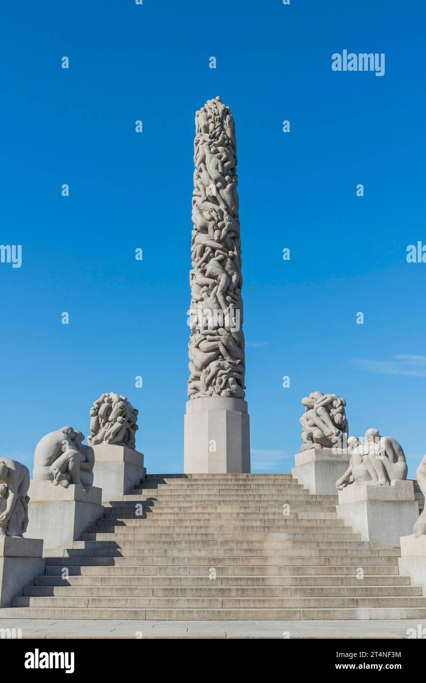 Monolith Sculpture by Gustav Vigeland, Frogner Park, Oslo, Norway Stock ...