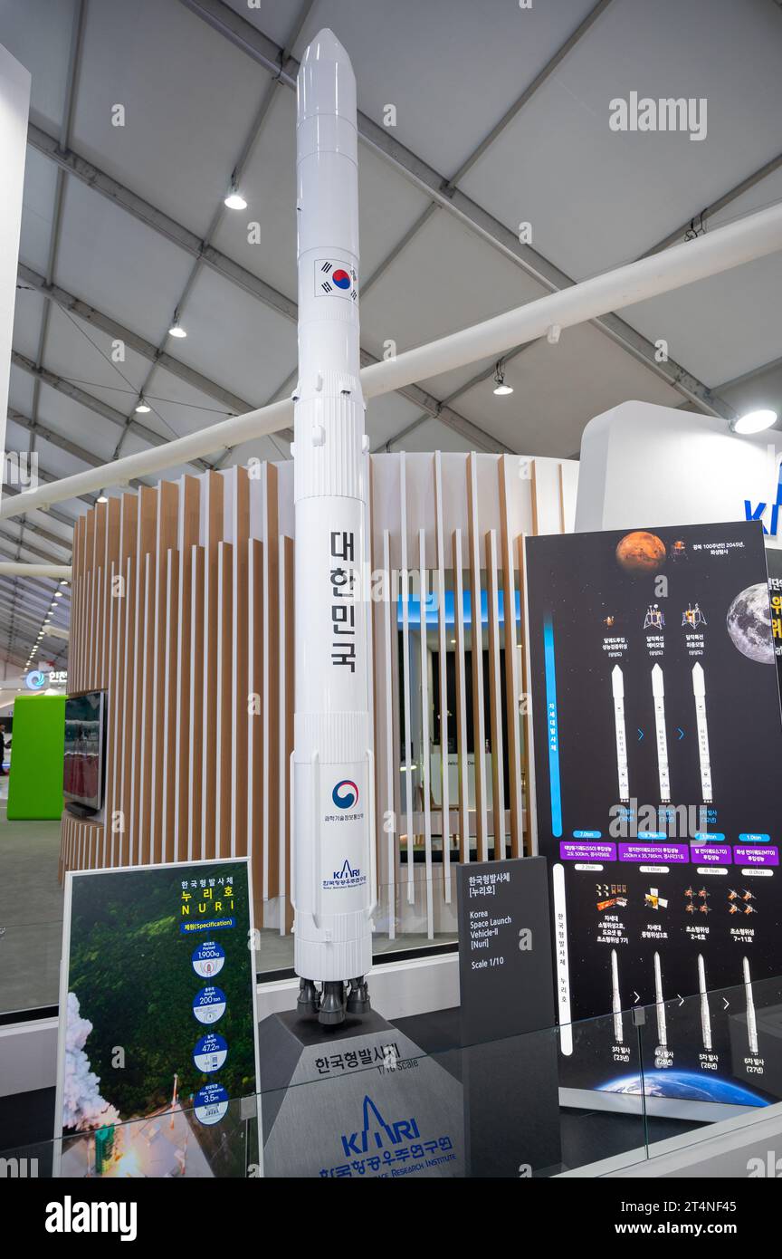 Seongnam, South Korea - Oct 21, 2023: Nuri, a Korean space launch ...