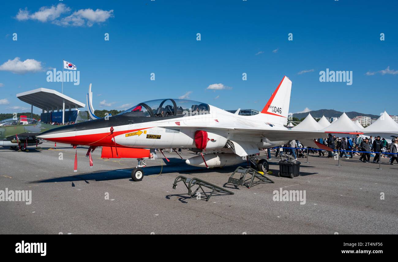 Seongnam, South Korea - Oct 21, 2023: First korean fighter jet FA-50 of ...