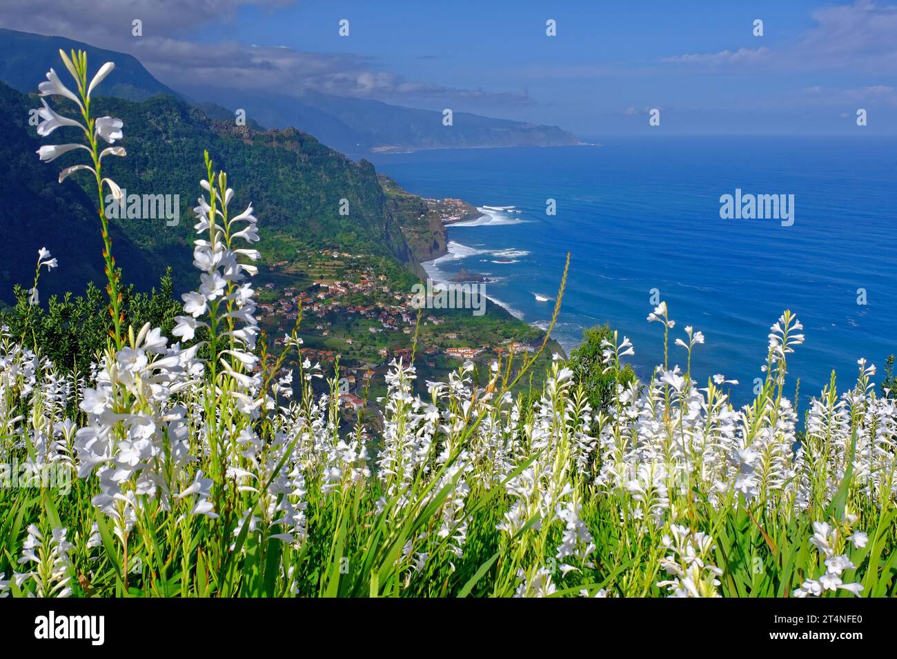 View from the viewpoint Miradouro da Beira da Quinta on Sao Jorge ...
