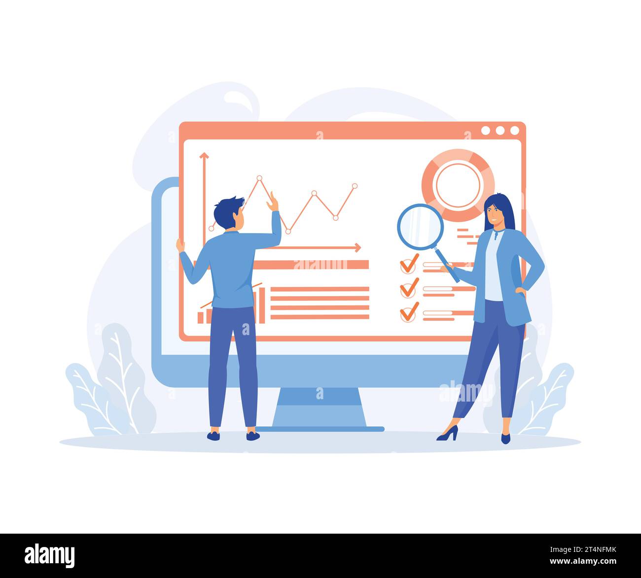 Usiness People Working For Data Analytics And Monitoring On Web Report