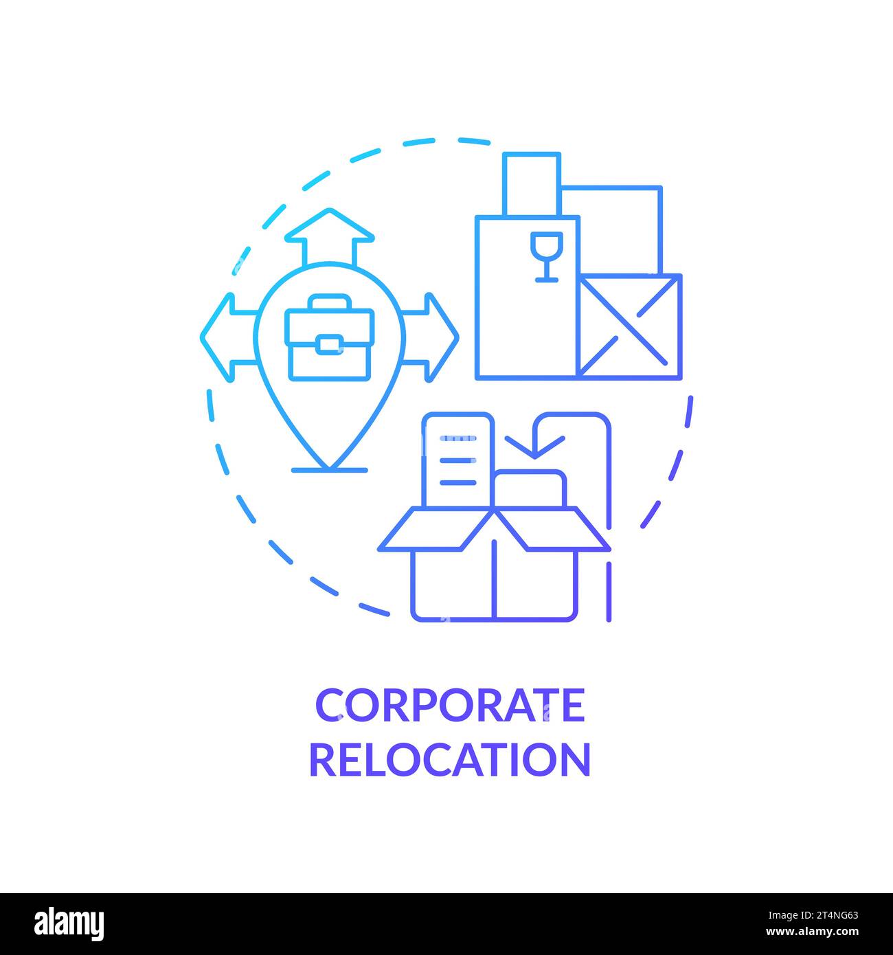 2D simple thin linear corporate relocation gradient icon Stock Vector ...