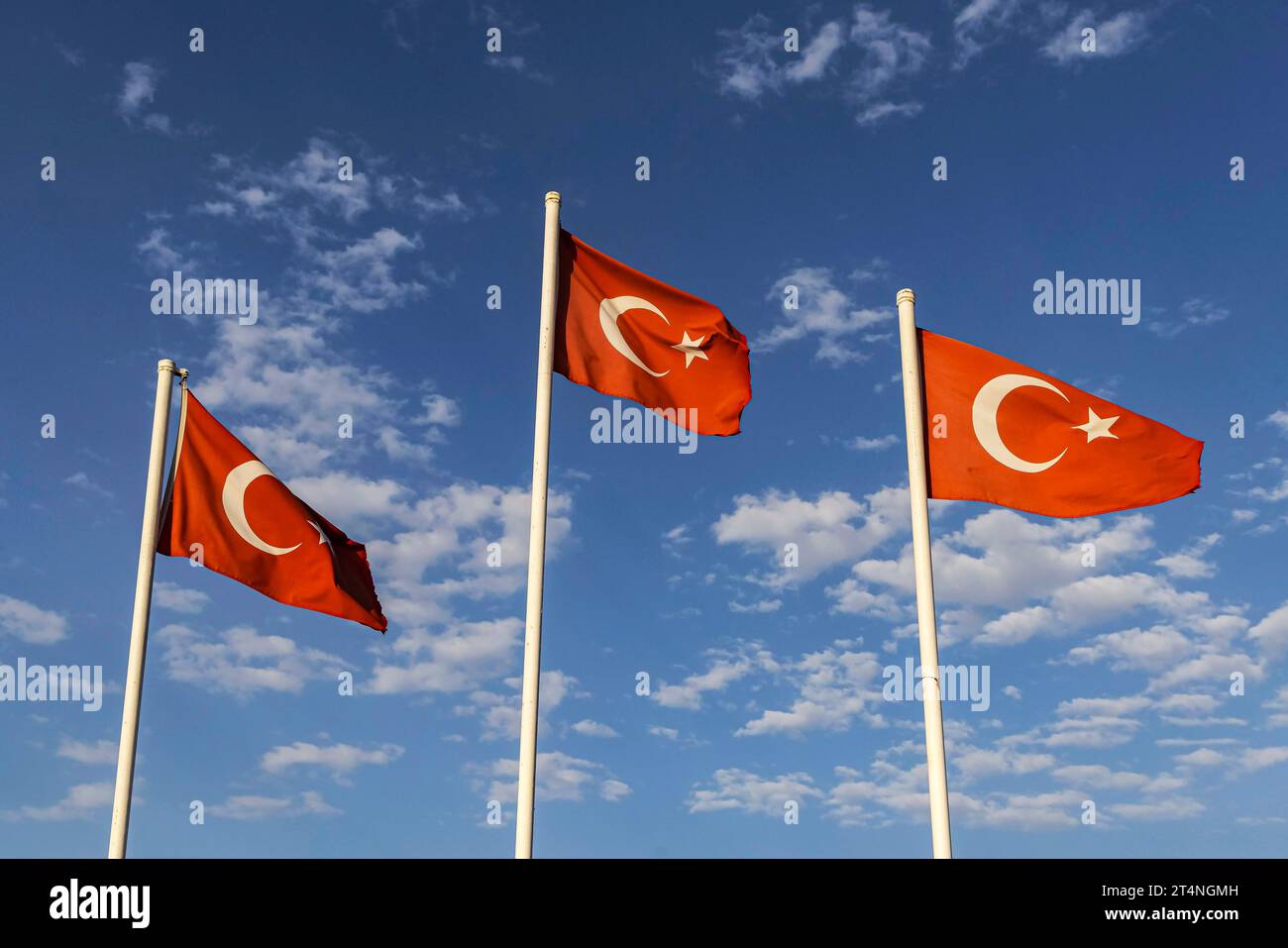 Turkish flag, Kusadasi, Kusadasi, Aydin Province, Aegean Region, Turkey ...