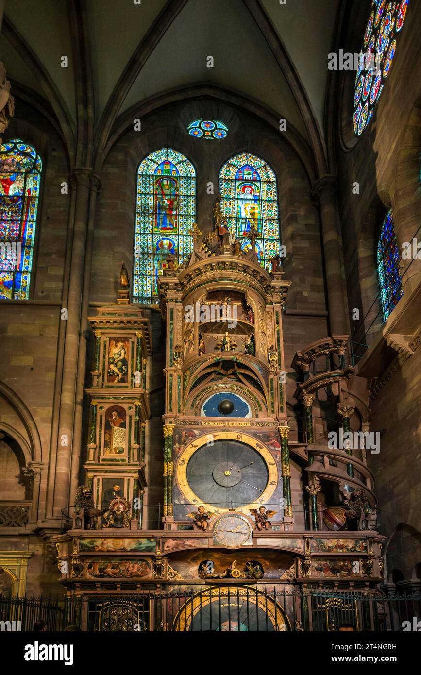 Astronomical clock, interior view, Strasbourg Cathedral, Strasbourg ...