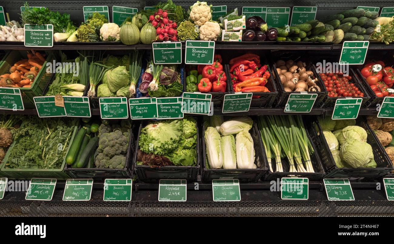 Vegetable offer in a supermarket, Bavaria, Germany Stock Photo - Alamy