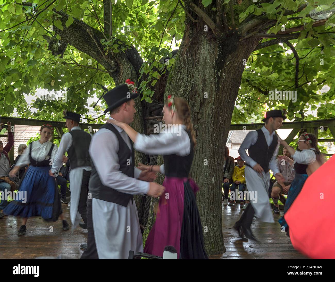 Kirchweih dancing couples dancing on the historic dance lime tree ...