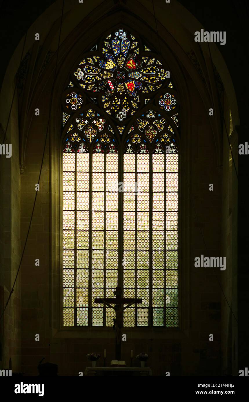 Interior photograph, monastery church, altar, window, Bebenhausen ...