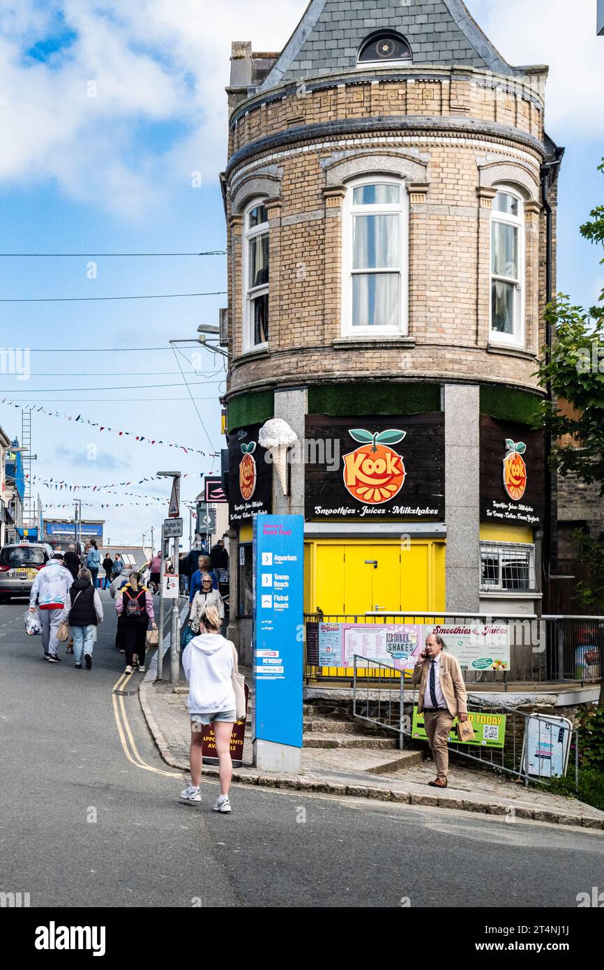Fore Street in Newquay in Cornwall in the UK Stock Photo - Alamy