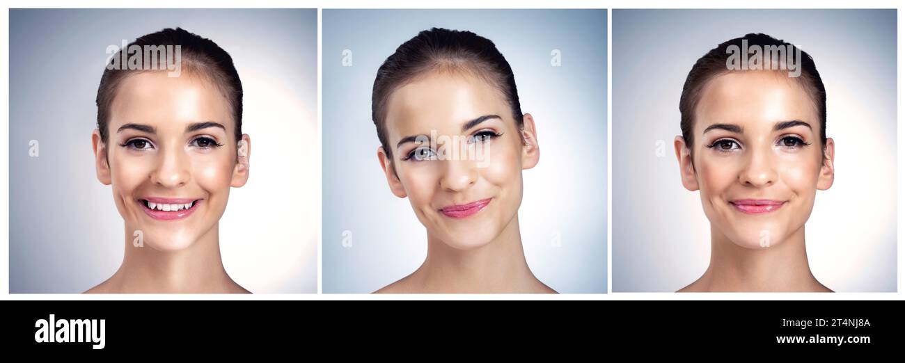 The many faces of beauty. Composite shot of a beautiful young model ...