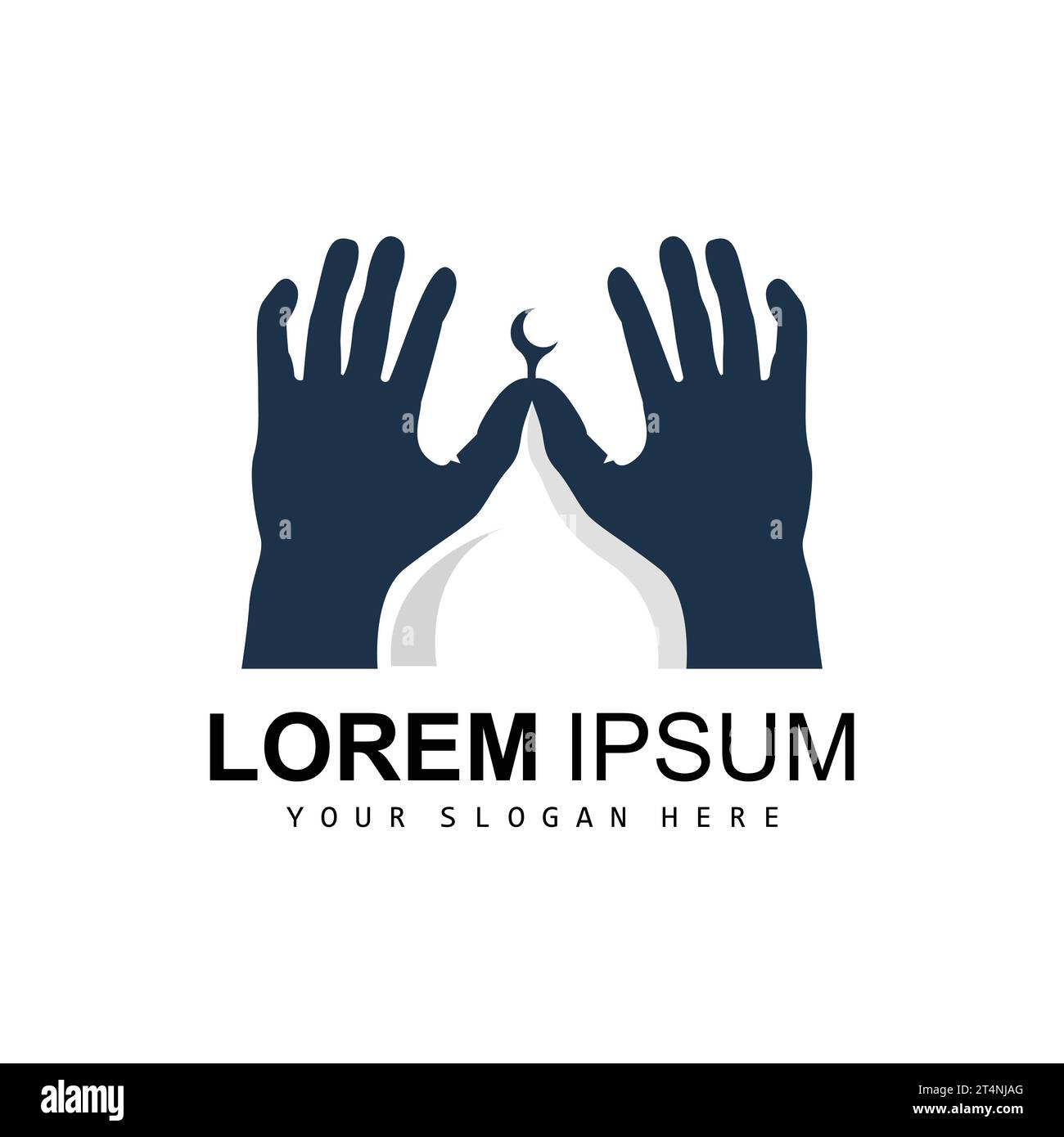 Mosque Logo, Vector Hands Forming Mosque, Hand Logo Unique Design ...