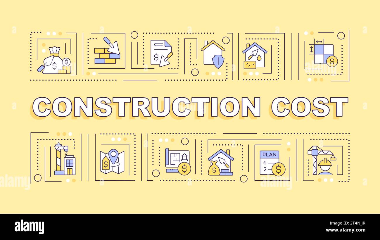 2d Construction Cost Text With Multicolor Thin Line Icons Stock Vector Image And Art Alamy