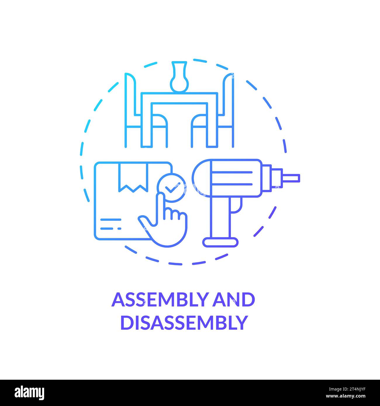 2D simple thin linear assembly and disassembly gradient icon Stock Vector Image & Art - Alamy