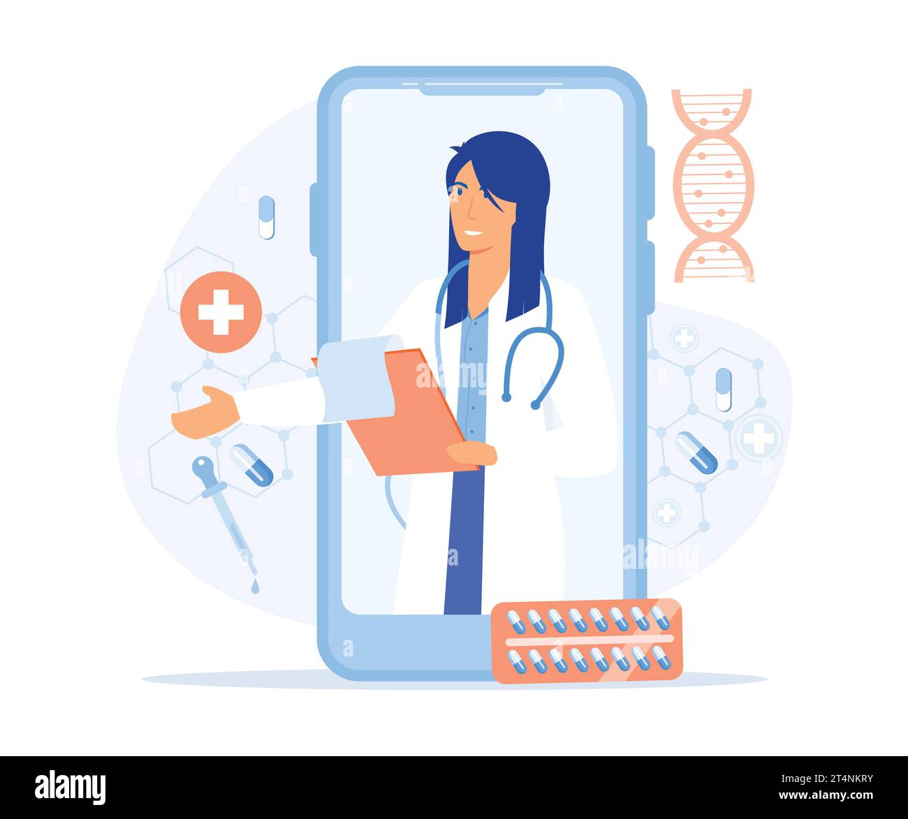 Online medical services, consultation and telemedicine, Smart phone ...