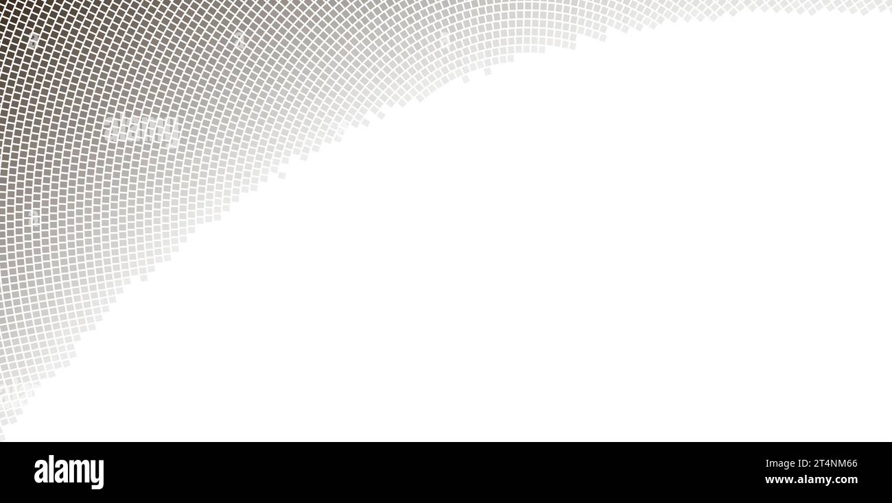 Pixel corner with a radial halftone raster gradient pattern of small ...