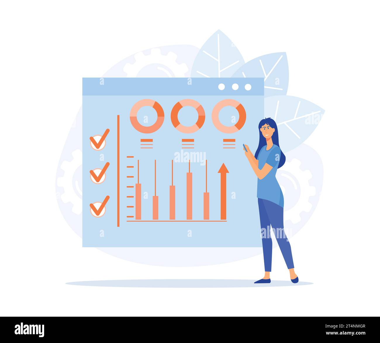 Digital marketing and promotion, Characters analyzing graph, charts and ...