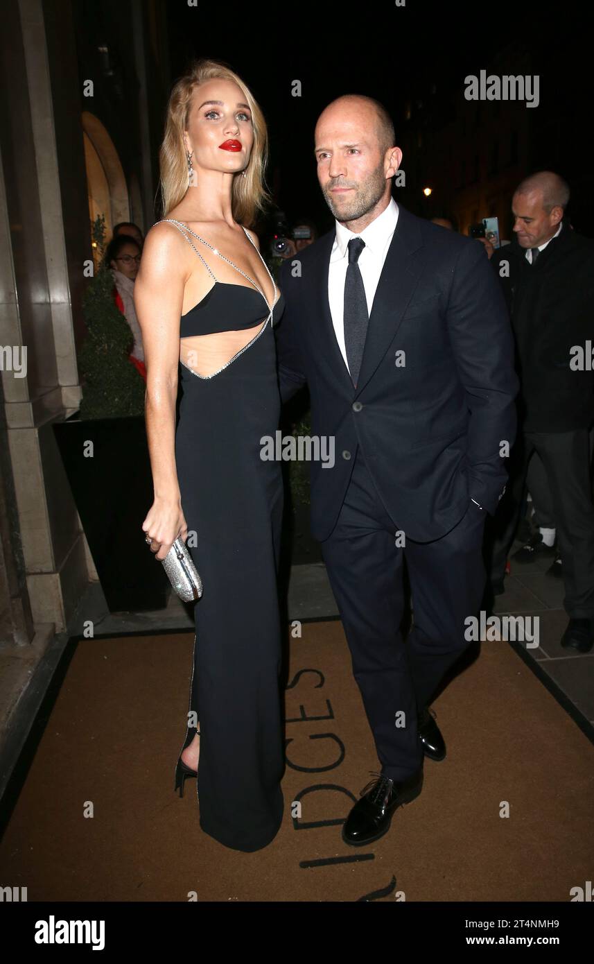 Rosie Huntington-Whiteley and Jason Statham attend the Harper's Bazaar ...