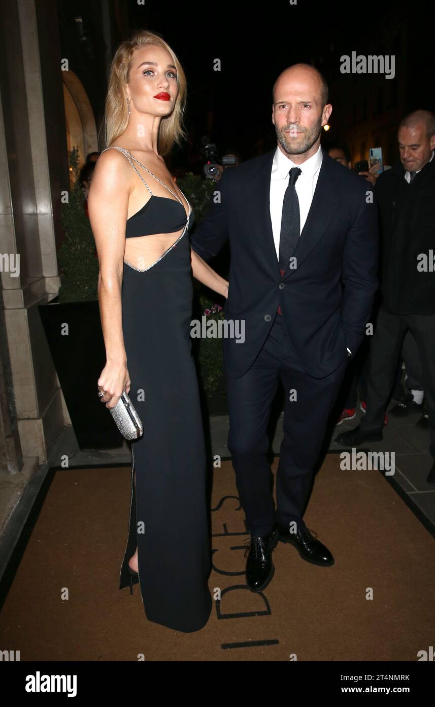 London, UK. 29th Oct, 2019. Rosie Huntington-Whiteley and Jason Statham ...