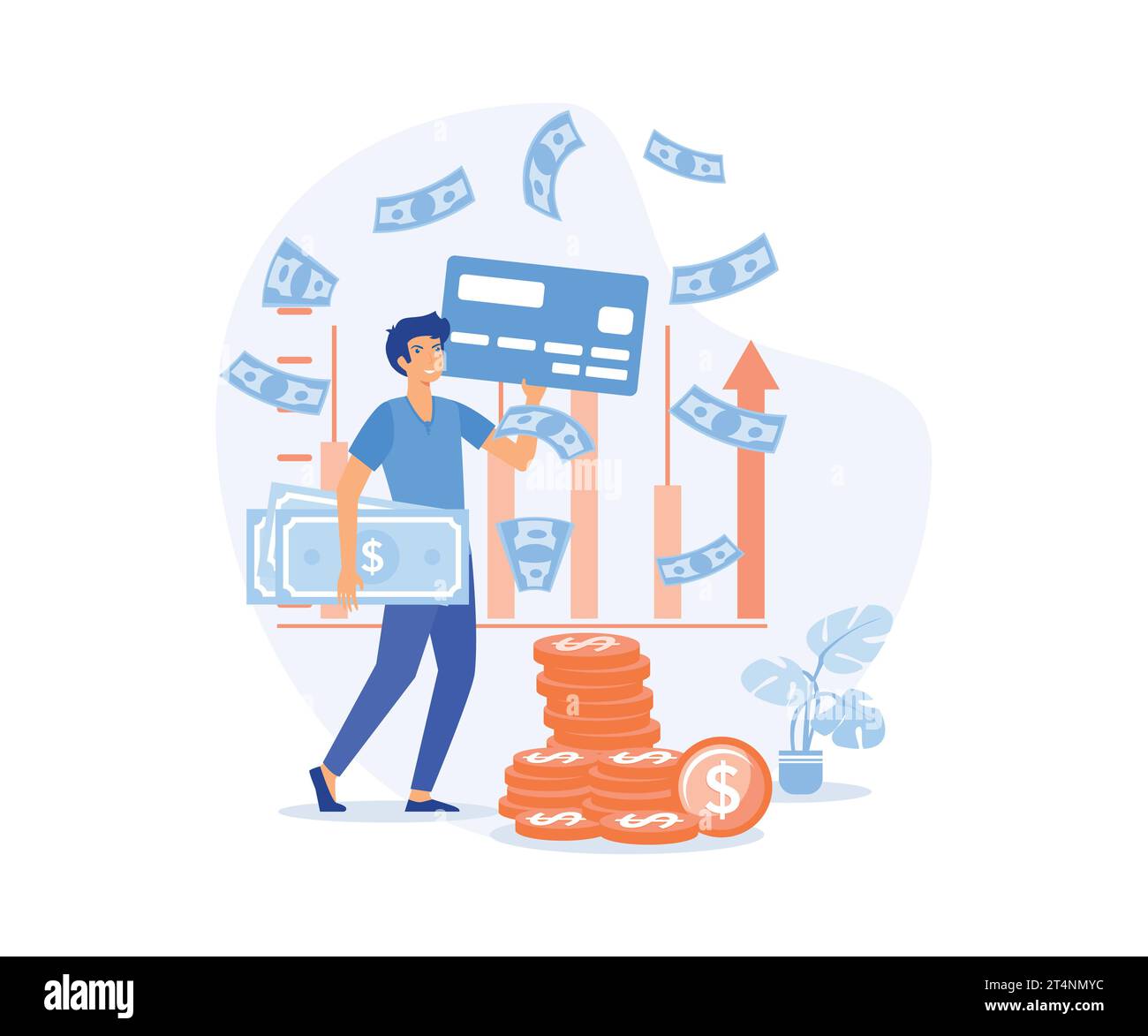 active income concept, Salary Payment, workers are happy receive a ...