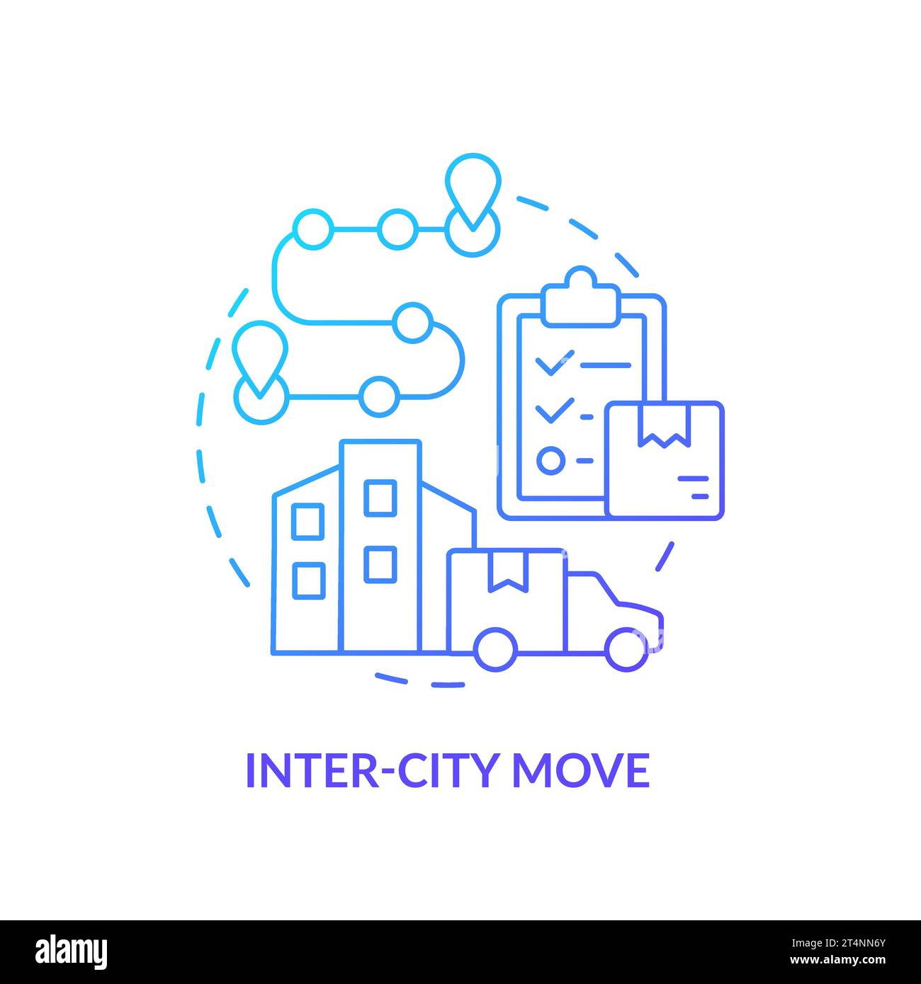 2D simple thin linear inter city move gradient icon Stock Vector Image ...