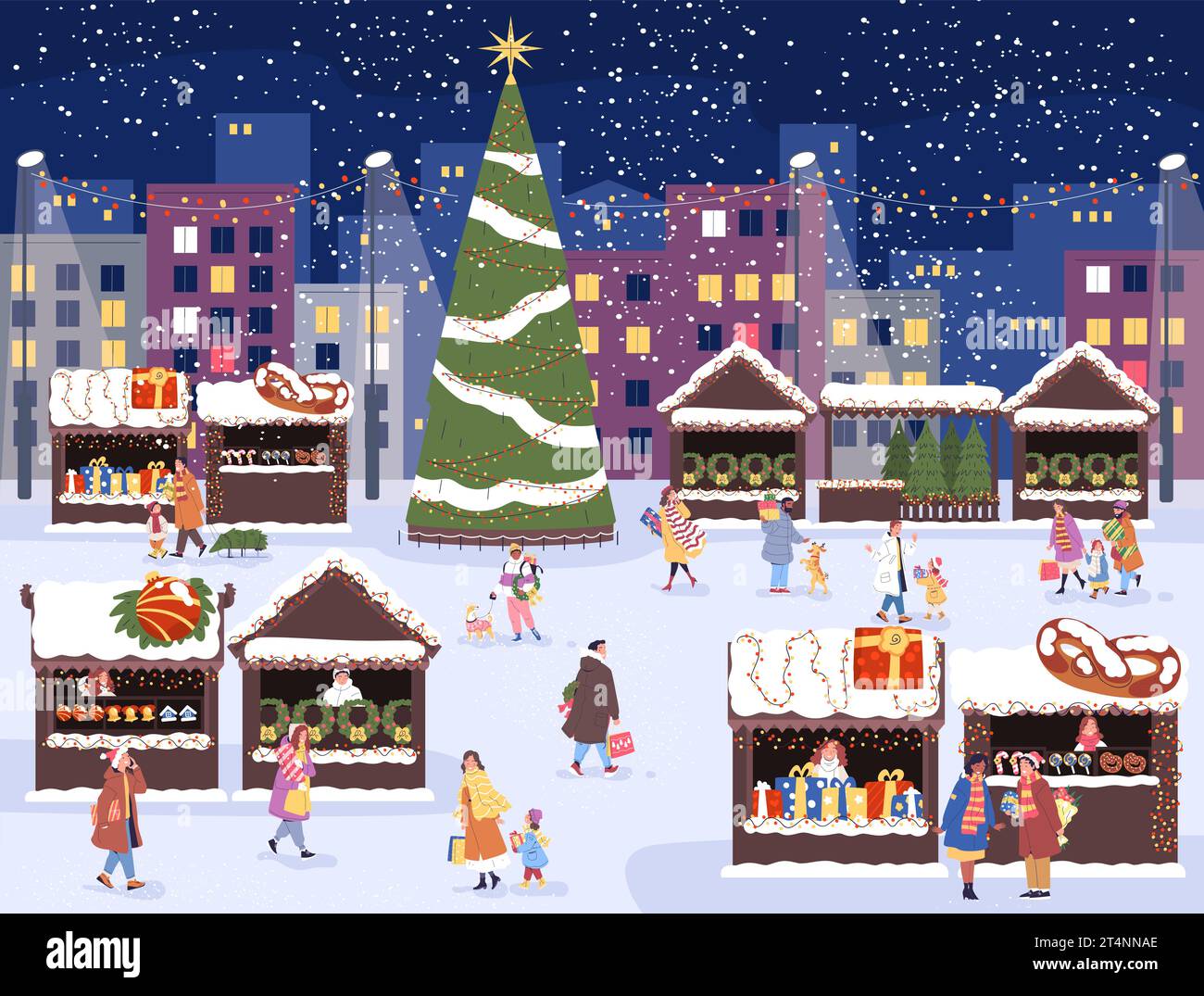Food stall in snow Stock Vector Images - Alamy
