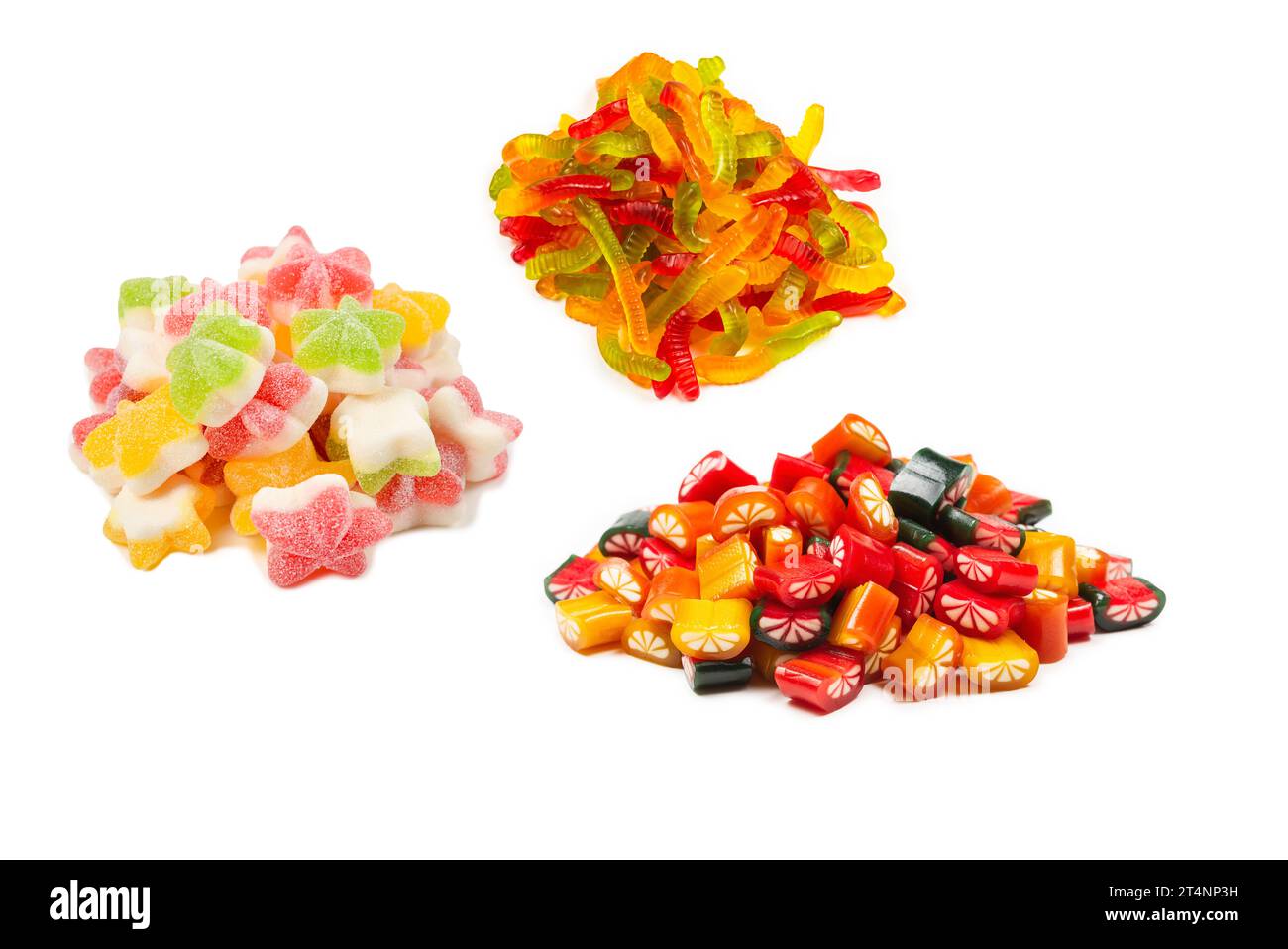 Juicy colorful jelly stars sweets isolated on white. Gummy candies ...
