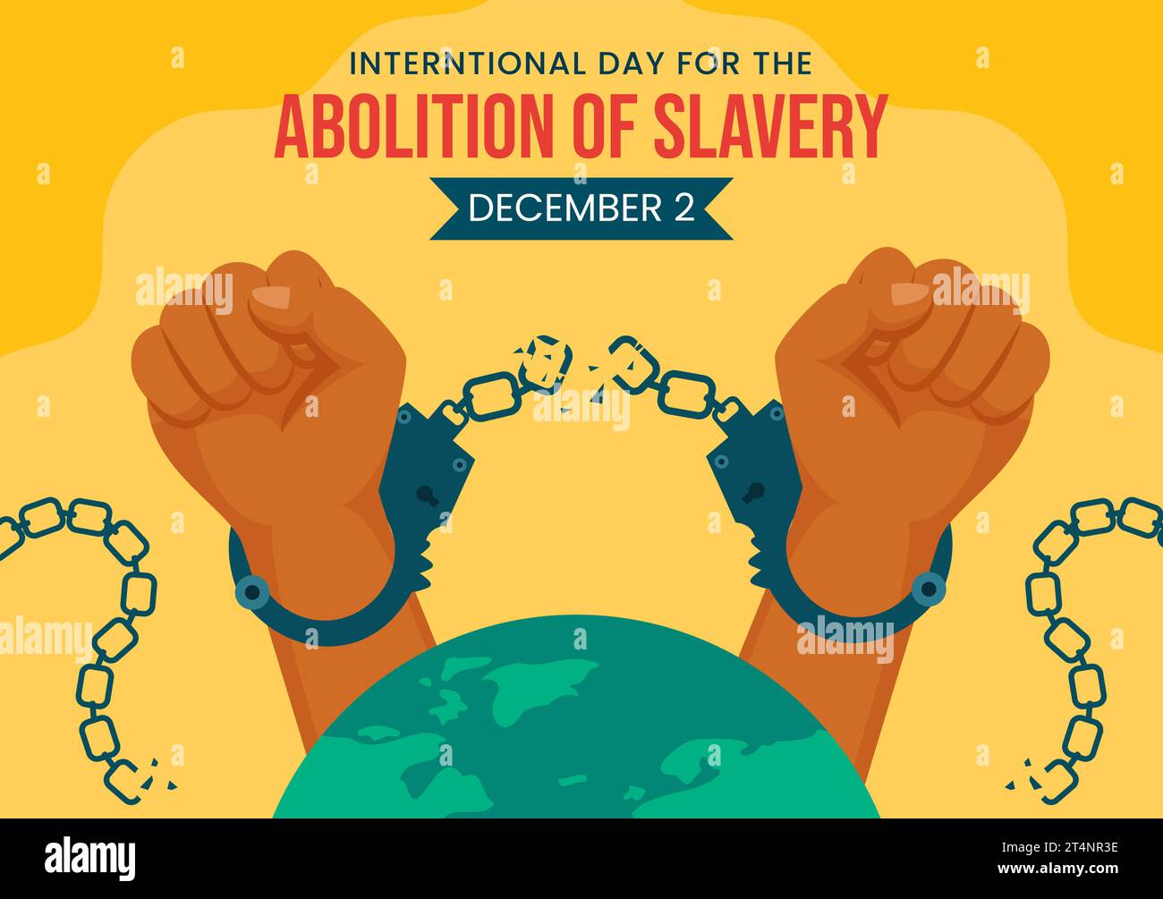 Abolition of Slavery Social Media Background Flat Cartoon Hand Drawn ...